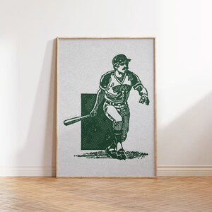 Baseball Poster | Vintage Sports Print | Athletic Room Decor | Toddler ...