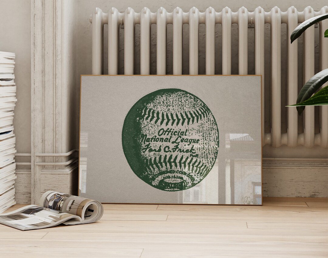 Retro Sports Poster | Vintage Baseball Wall Decor | Horizontal Wall Art ...