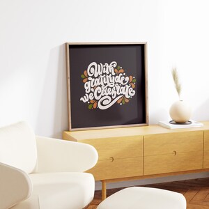 Horizontal Fall Poster Printable Thanksgiving Wall Art - Etsy