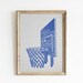 Vintage Blue Basketball Hoop Art Print: Retro Sports Decor (digital ...