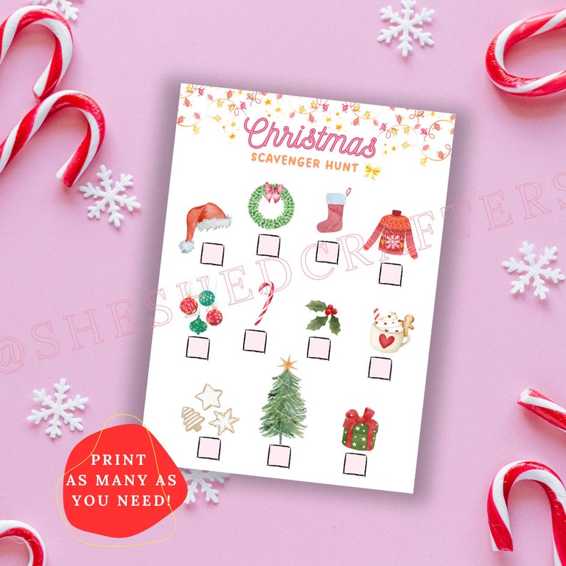 Christmas Scavenger Hunt | Visual Scavenger Hunt | Printable - Etsy