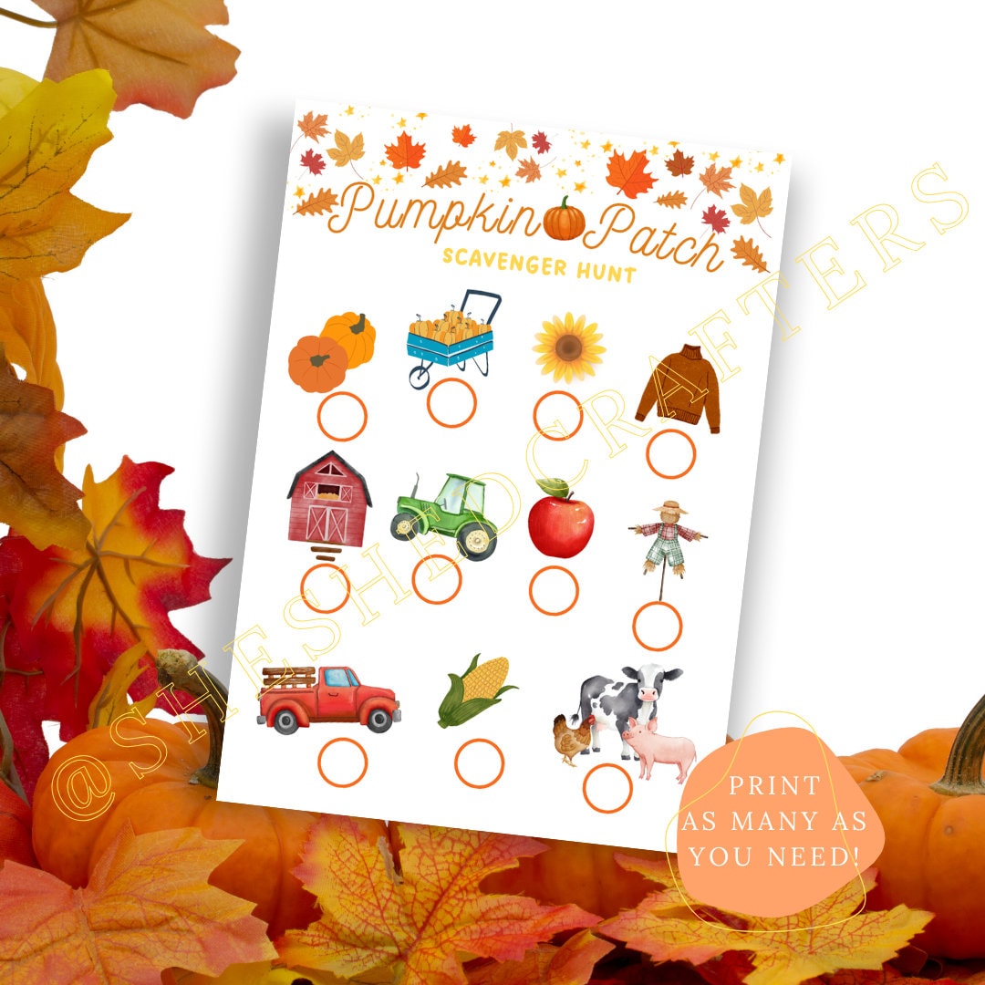 Pumpkin Patch Scavenger Hunt | Visual Scavenger Hunt | Printable - Etsy
