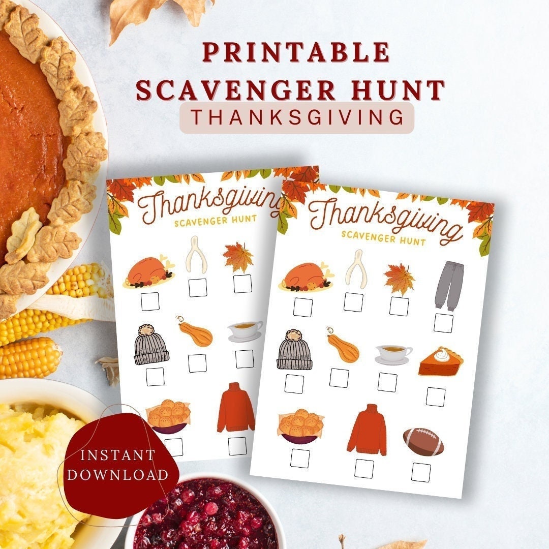 Thanksgiving Scavenger Hunt | Visual Scavenger Hunt | Printable - Etsy