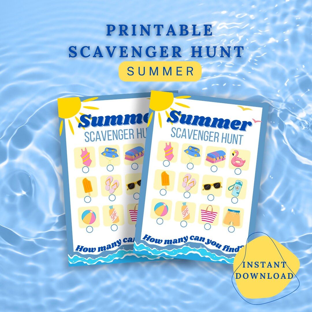 Summer Scavenger Hunt | Visual Scavenger Hunt | Printable - Etsy