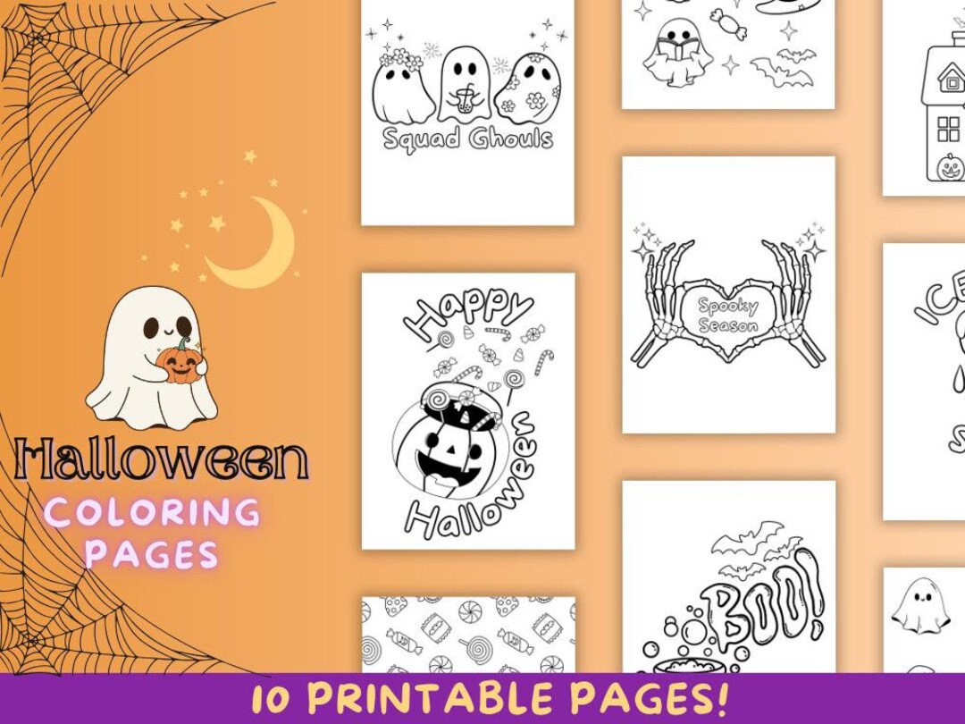 Halloween | 10 Coloring Pages | Printable | Instant Download - Etsy