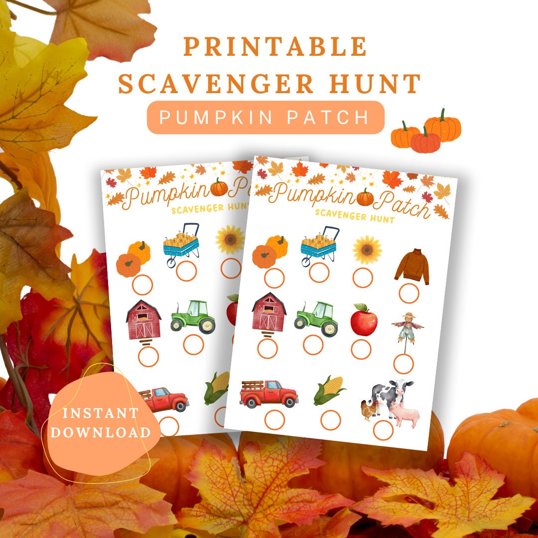 Pumpkin Patch Scavenger Hunt | Visual Scavenger Hunt | Printable - Etsy