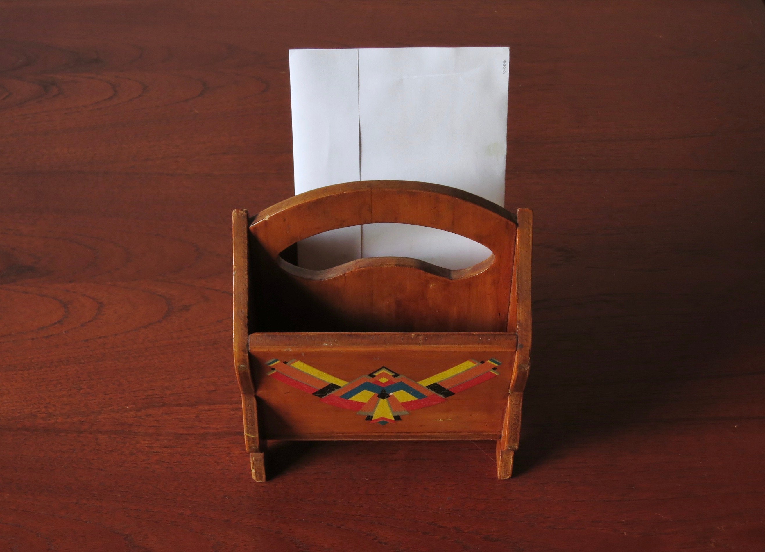 Mid Century Modern Wooden Letter Holder Rack Desk Tidy | Etsy