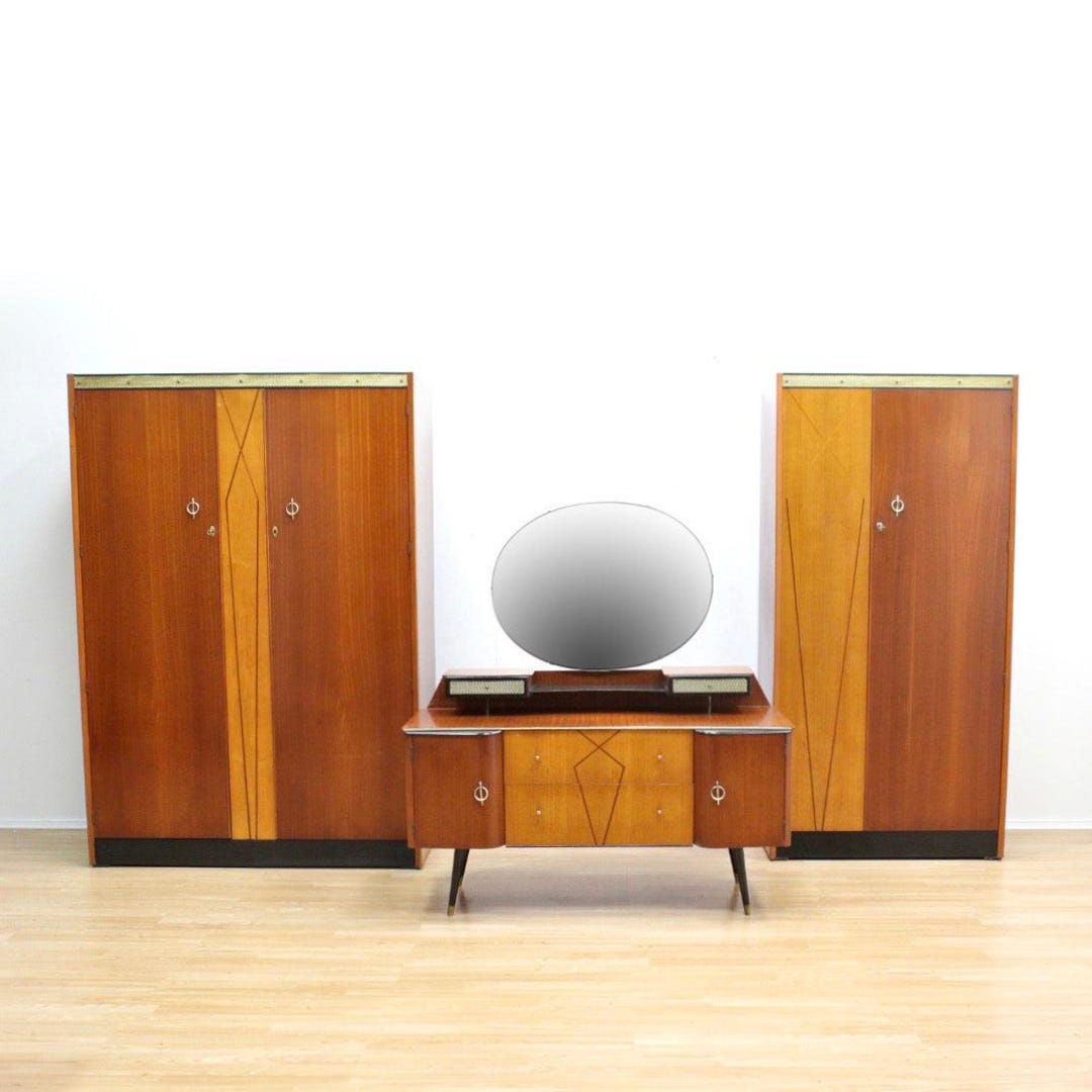 Mid Century Art Deco Revival Bedroom Set by Raven Rurniture Armoire ...