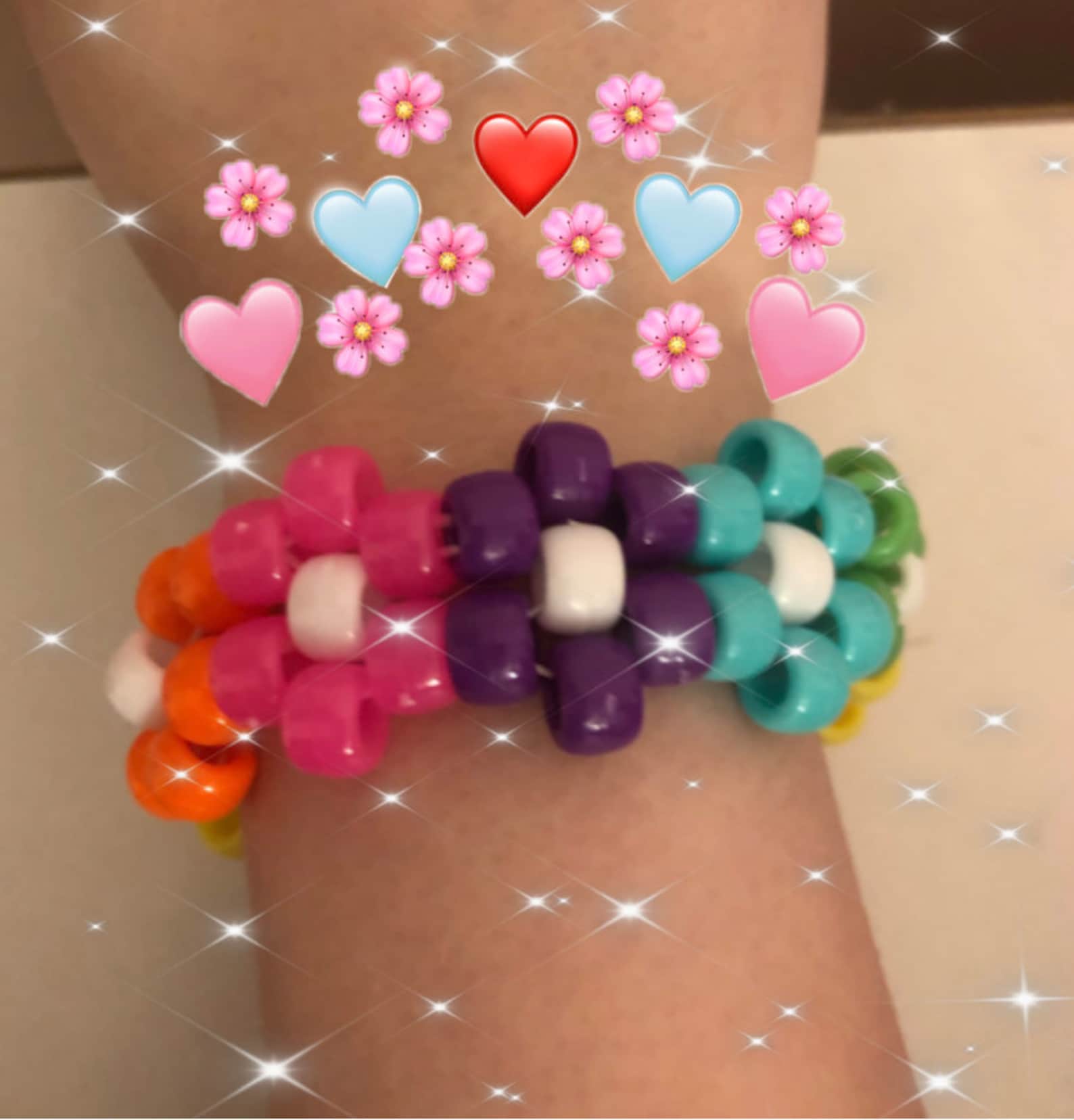Flower kandi cuff | Etsy