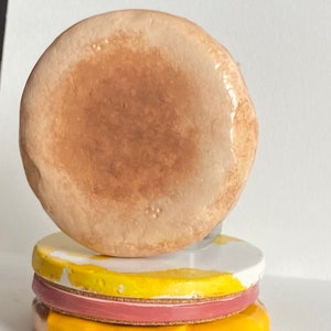 Breakfast Sandwich Coaster Set of 4 Handmade Clay Coaster Set Faux Food ...