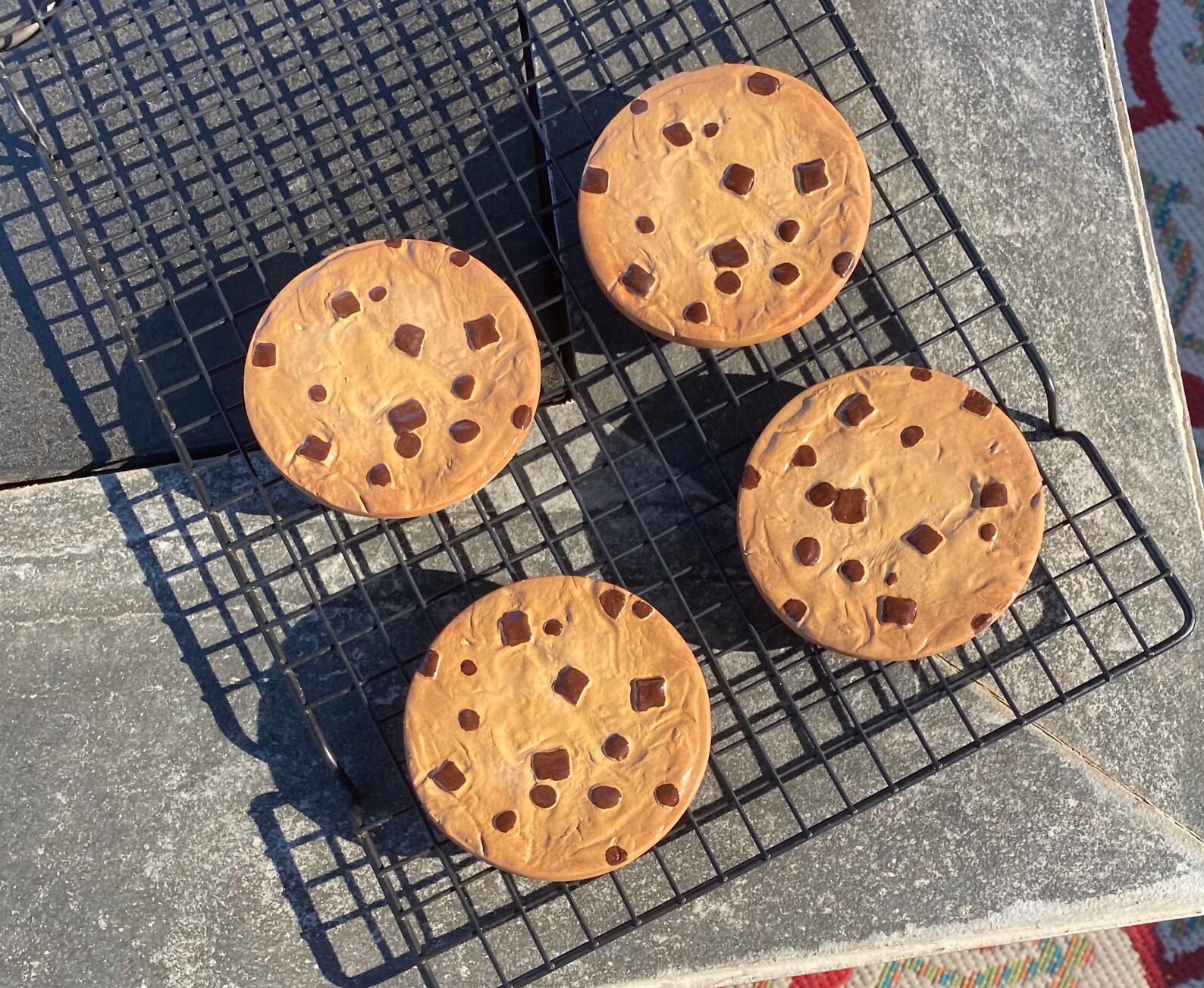 Chocolate Chip Cookie Coaster Set of 4 - Etsy