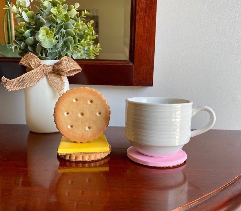 Handmade Cracker & Cheese Coaster Set: Whimsical Home Decor - Etsy
