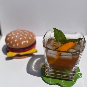 Handmade Burger Drink Coaster Set - Etsy