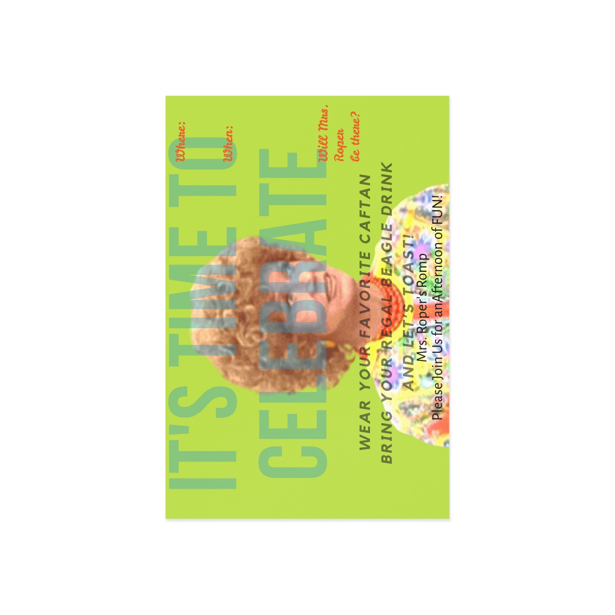 Mrs. Roper Caftan Invitation Fine Art Postcards - Etsy