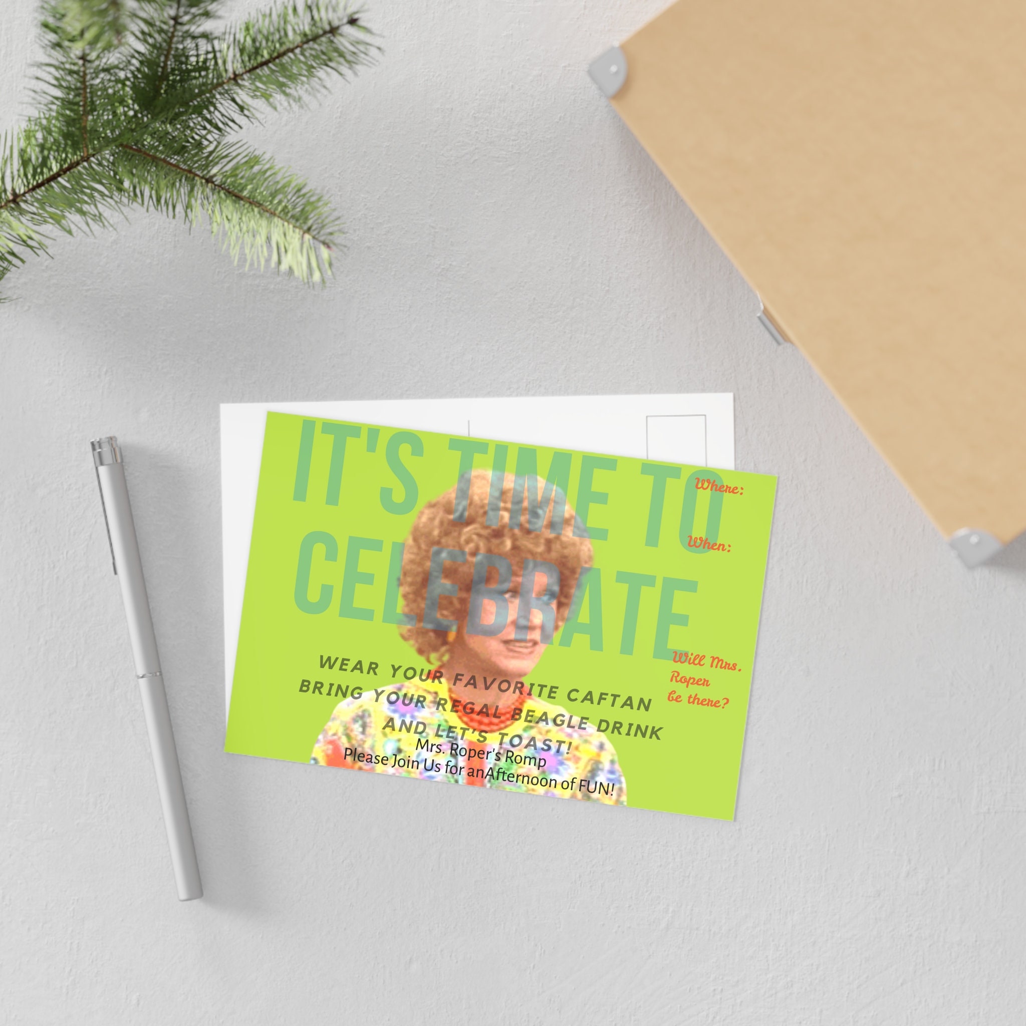 Mrs. Roper Caftan Invitation Fine Art Postcards - Etsy