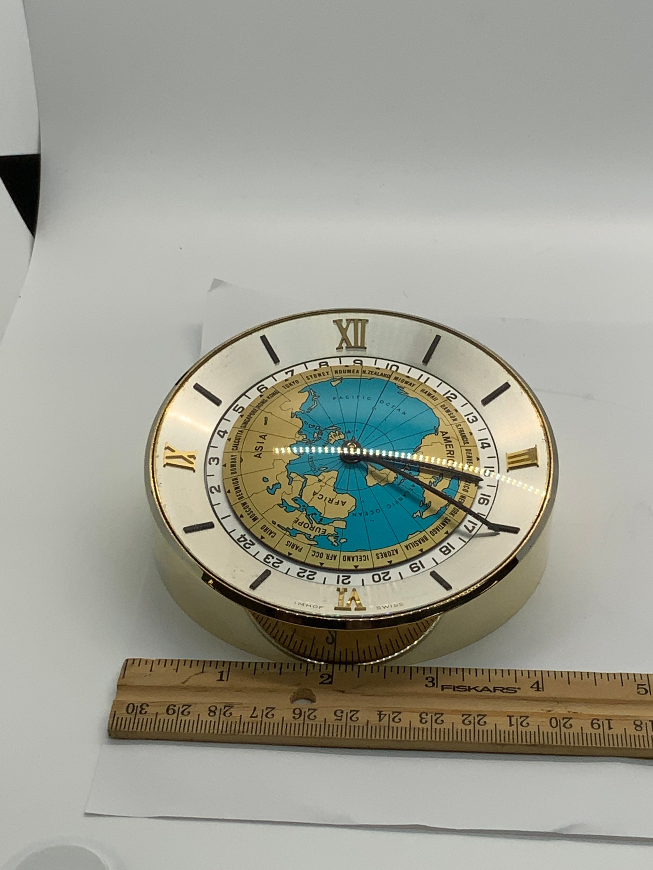 Vintage Imhof Table Desk Clock With 8 Day 15 Jewel Movement | Etsy