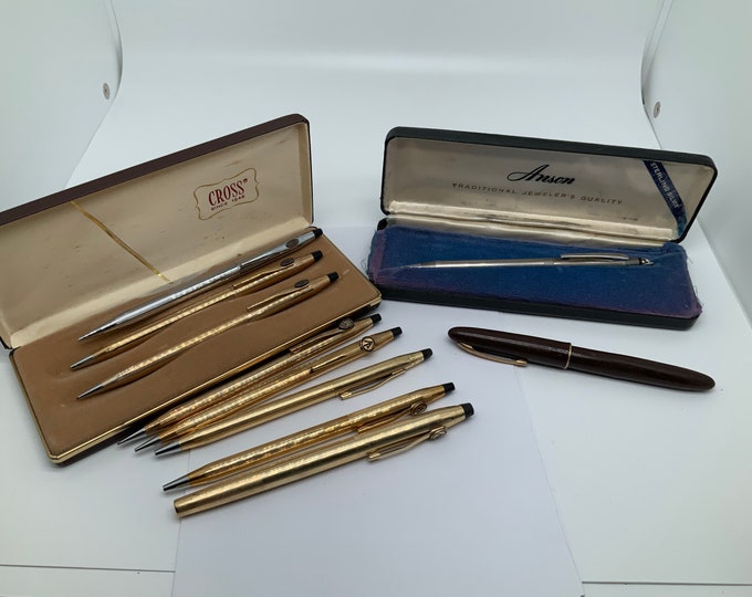 Vintage Pens Lot With Cross Pens, Sterling Silver Anson and More - Etsy
