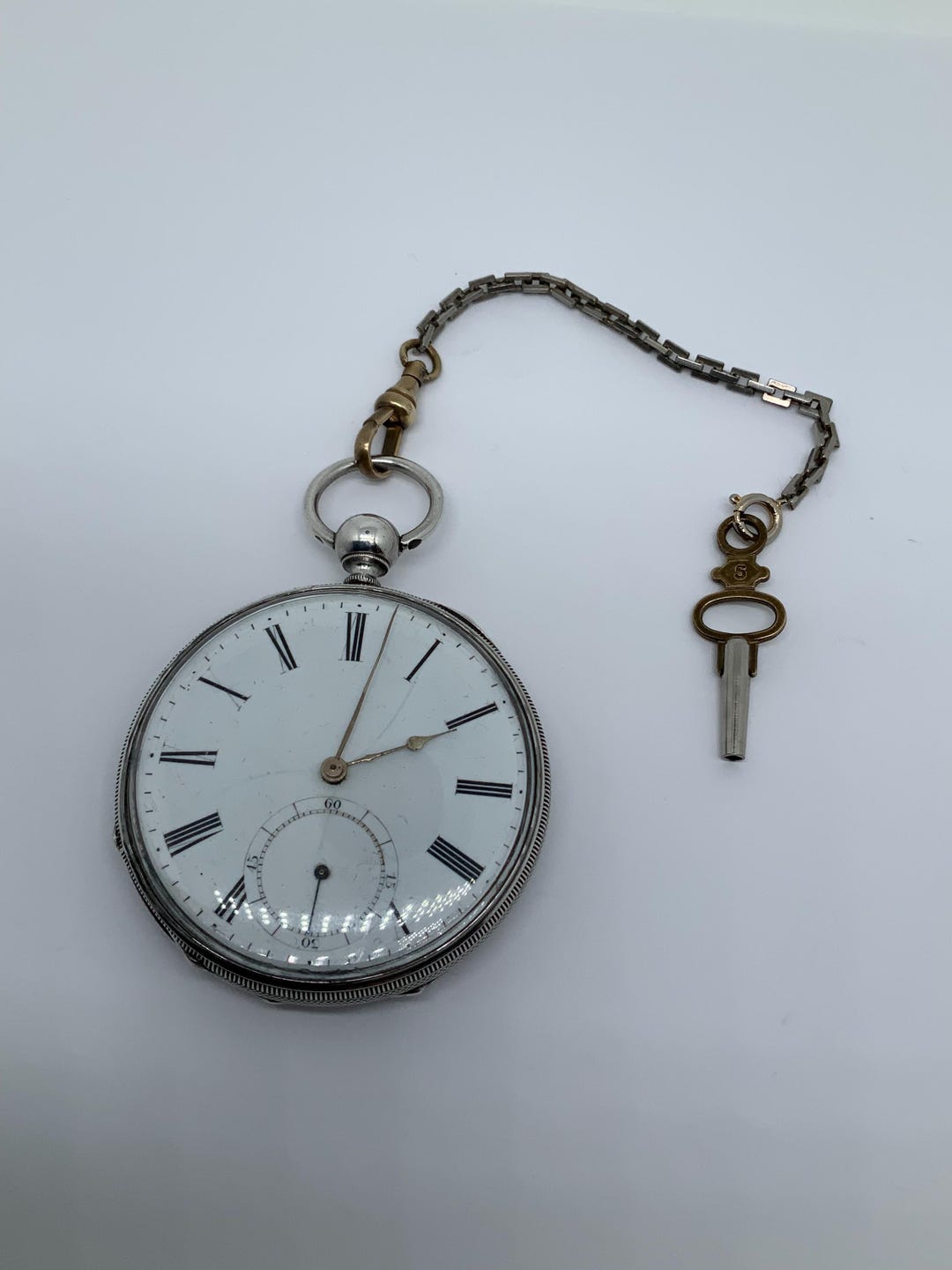 Antique Key Wind Pocket Watch M J Tobias Liverpool With Beautiful Sterling Silver Case - Etsy