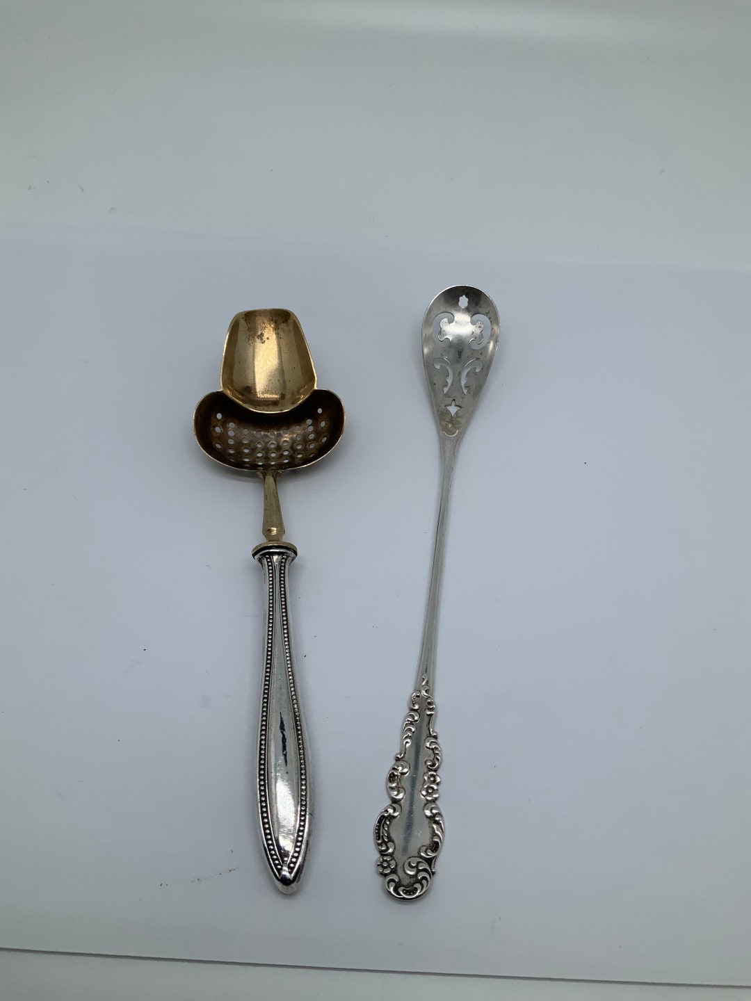 Unique Sterling Silver Serving Spoons Lot of 2 - Etsy