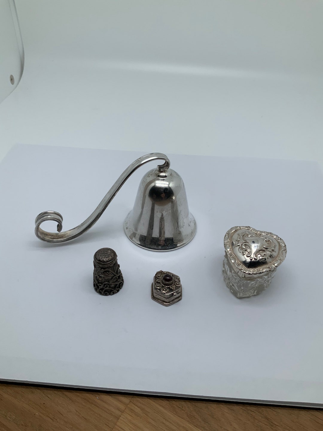 Vintage Unique Sterling Silver Items Lot Bell-thimble-boxes - Etsy