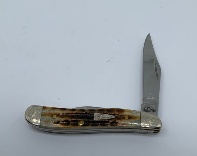 Vintage Case XX Cattaraugus 6220 Peanut SS Bone Handle Stainless Pocket ...