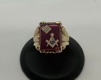 Red Masonic Ring | Etsy