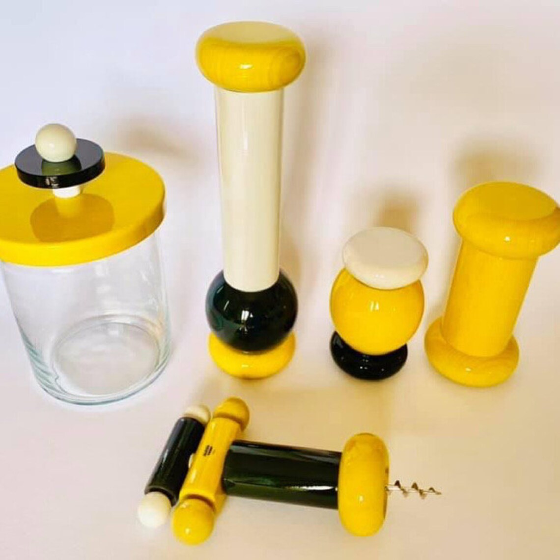 Twergi Alessi Komplette Kollektion im gelben Design Ettore Sottsass NEU ...