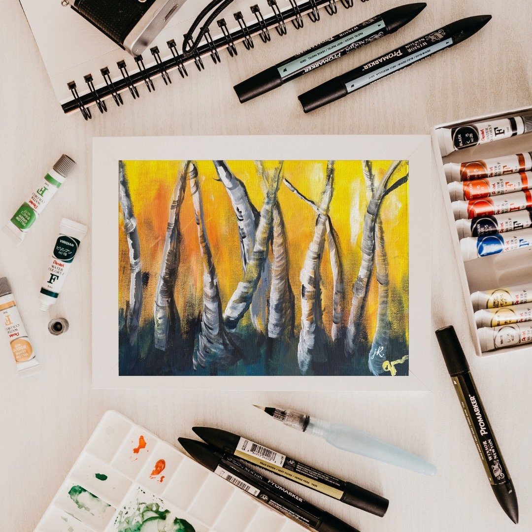 Aspens Turning, Poster, Choose Your Size Print, Wall Print, Minimalist ...