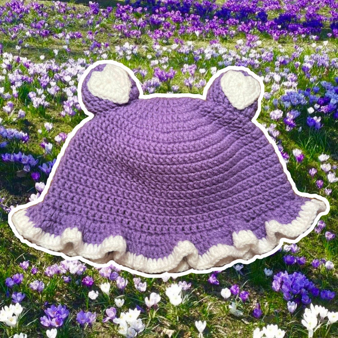 Crochet Purple Love Bear Bucket Hat - Etsy