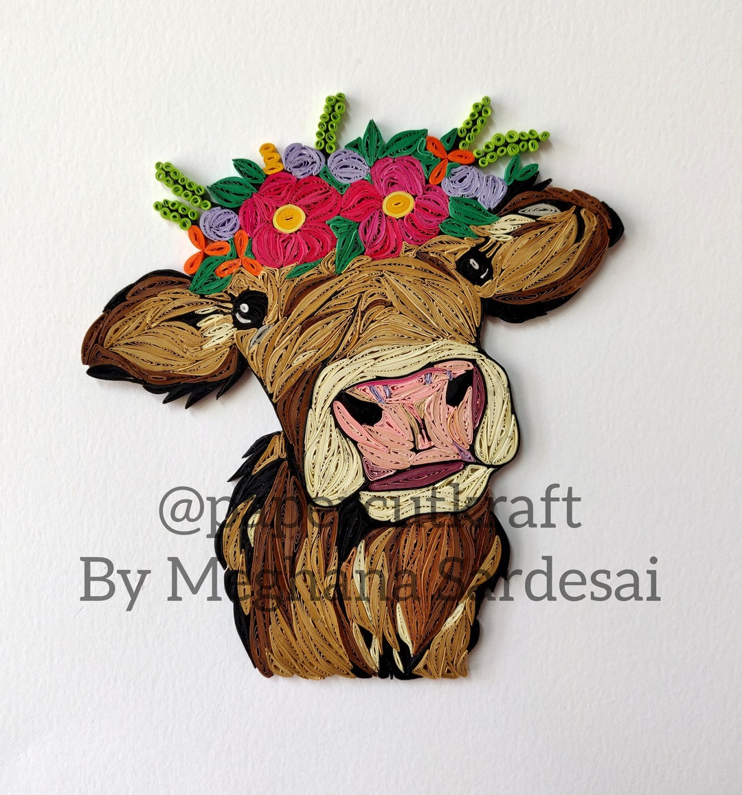 Madeline / Vaca bebé con tiara floral Impresión digital - Etsy España