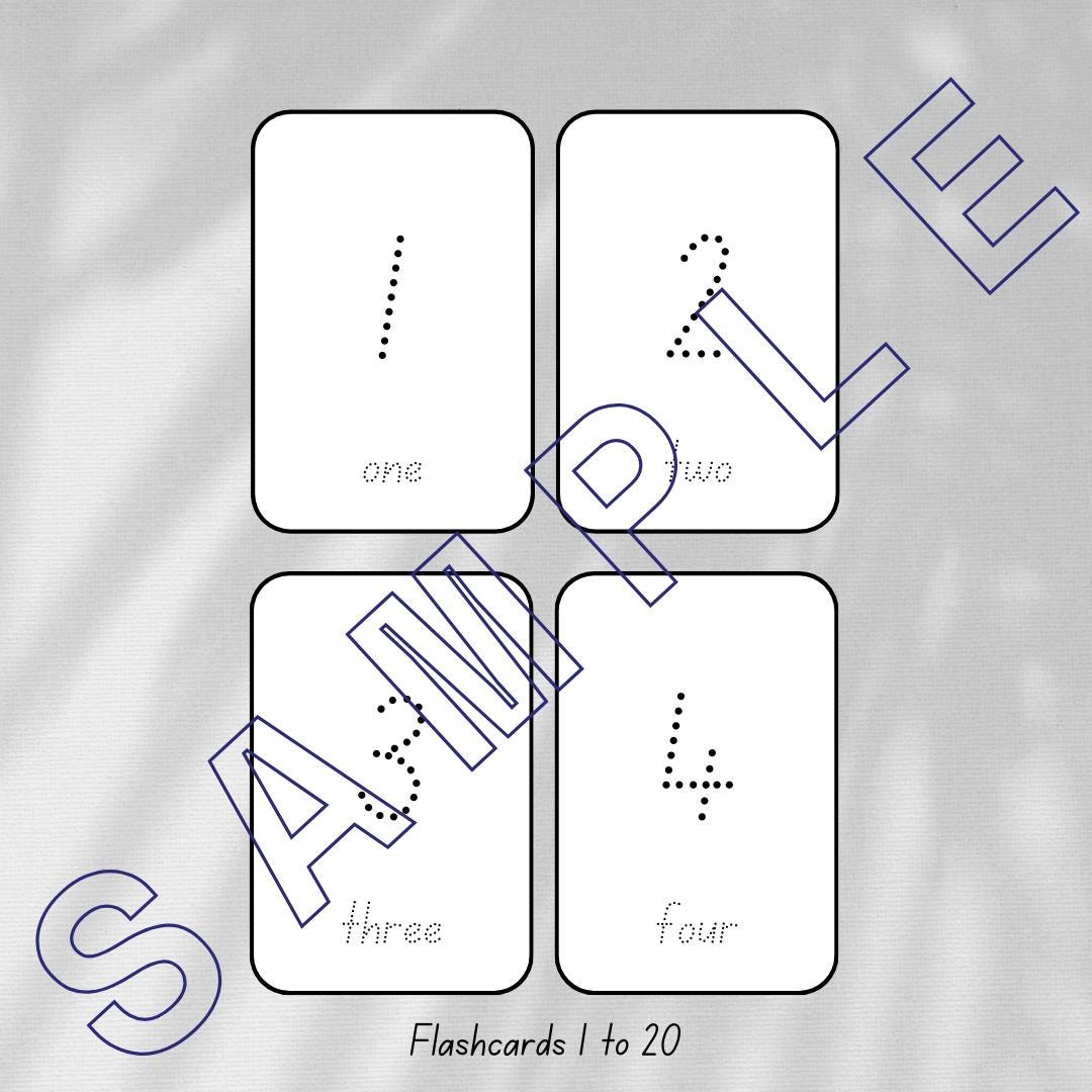 1 to 20 Montessori-inspired Number Cards - Etsy