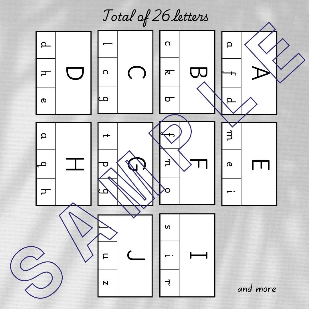Alphabet Peg Cards for Upper- and Lower-case Matching - Etsy