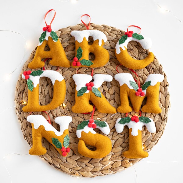 Initial Ornaments - Etsy