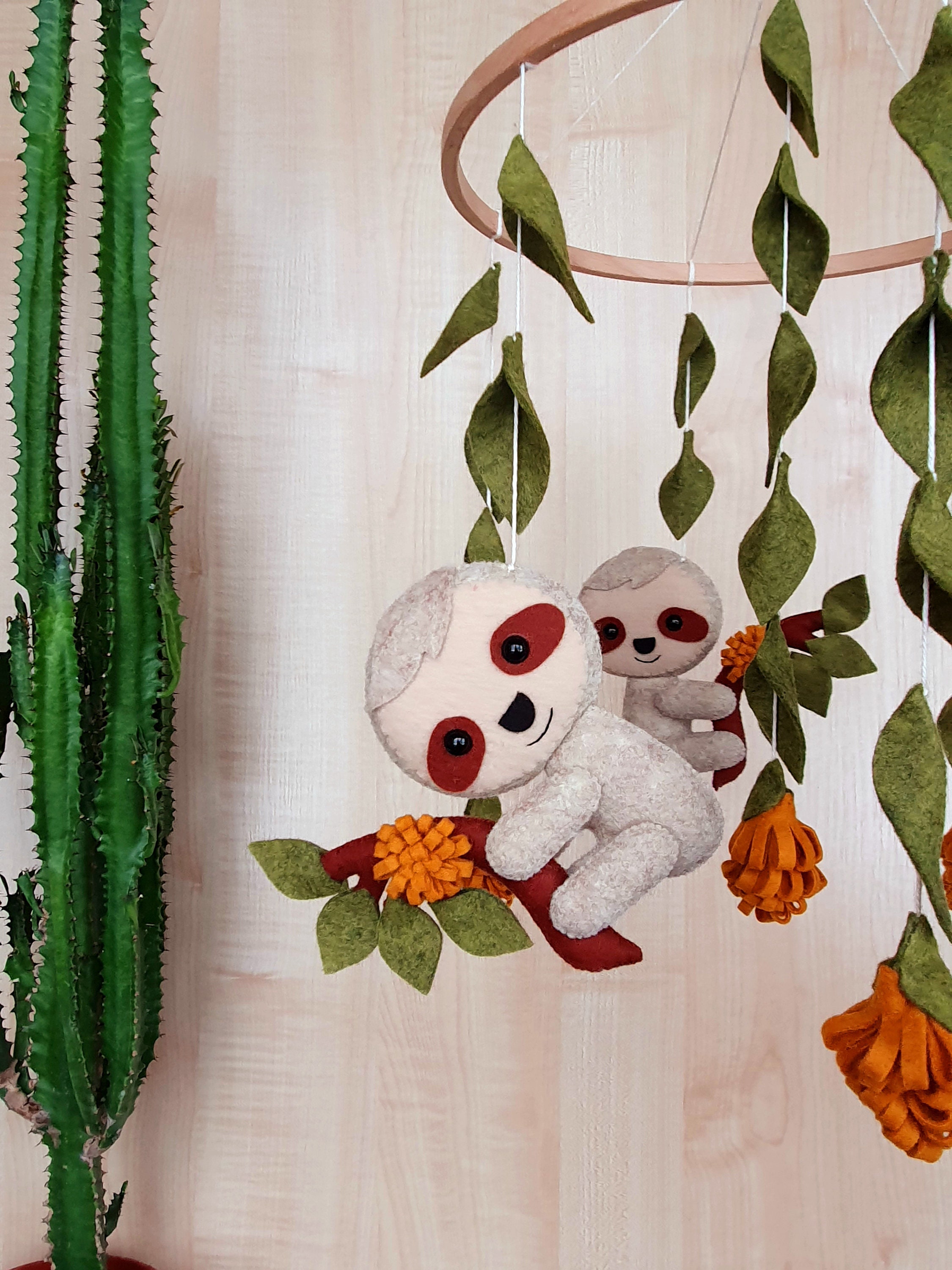 Sloth baby mobile Nursery decor Woodland mobile Sloth | Etsy