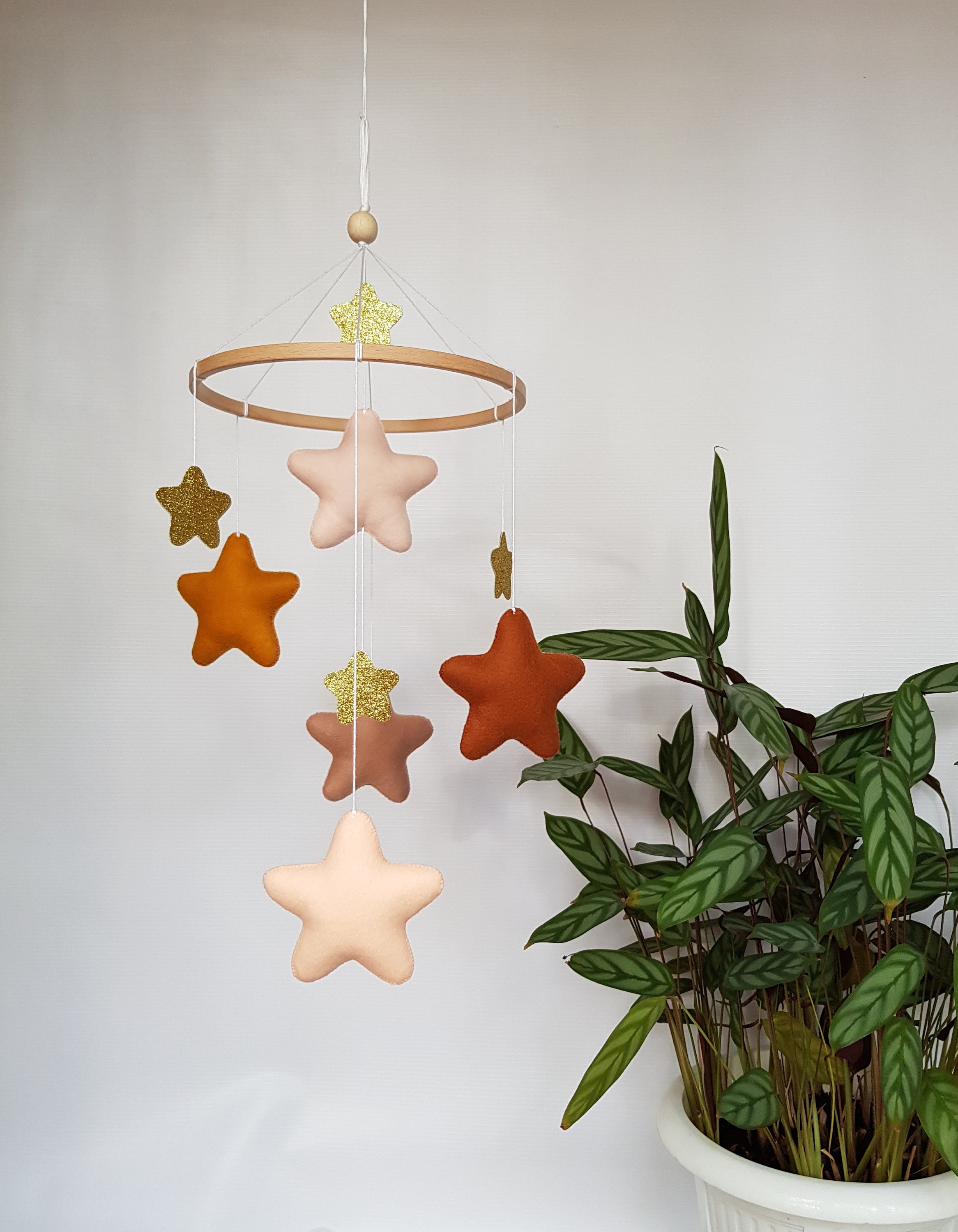 Star baby mobile gold nursery decor neutral gender nursery | Etsy
