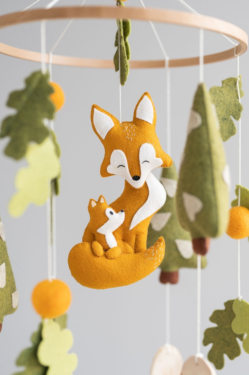Fox Mobile Nursery Woodland Baby Mobile Fox Nursery - Etsy