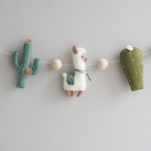 Felt Llama Cactus Garland, Desert Wall Hanging, Cactus Nursery Decor - Etsy