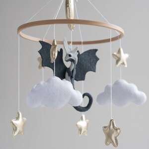 Baby Mobile Dragon, Moon and Star Mobile, Fairy Tale Nursery, Baby ...