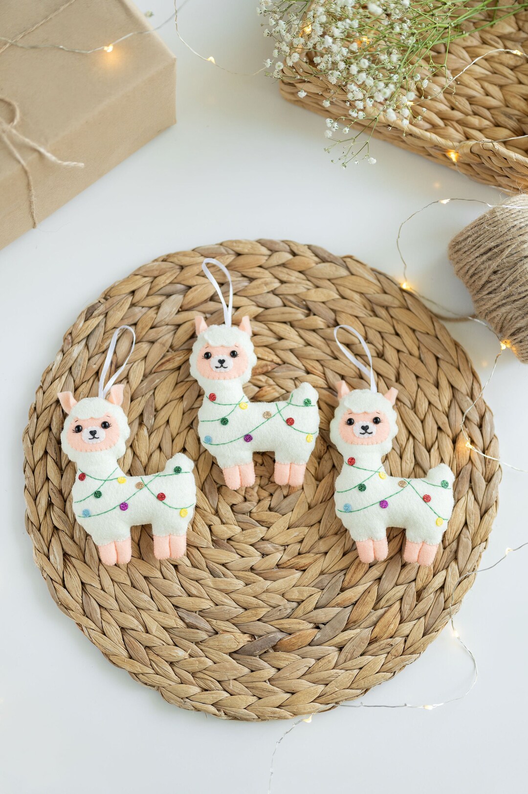 Christmas Llama, Alpaca Ornament, New Year Felt Decor, Christmas ...
