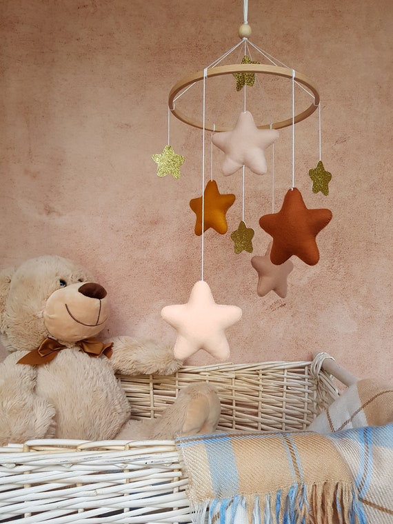 Star baby mobile gold nursery decor neutral gender nursery | Etsy