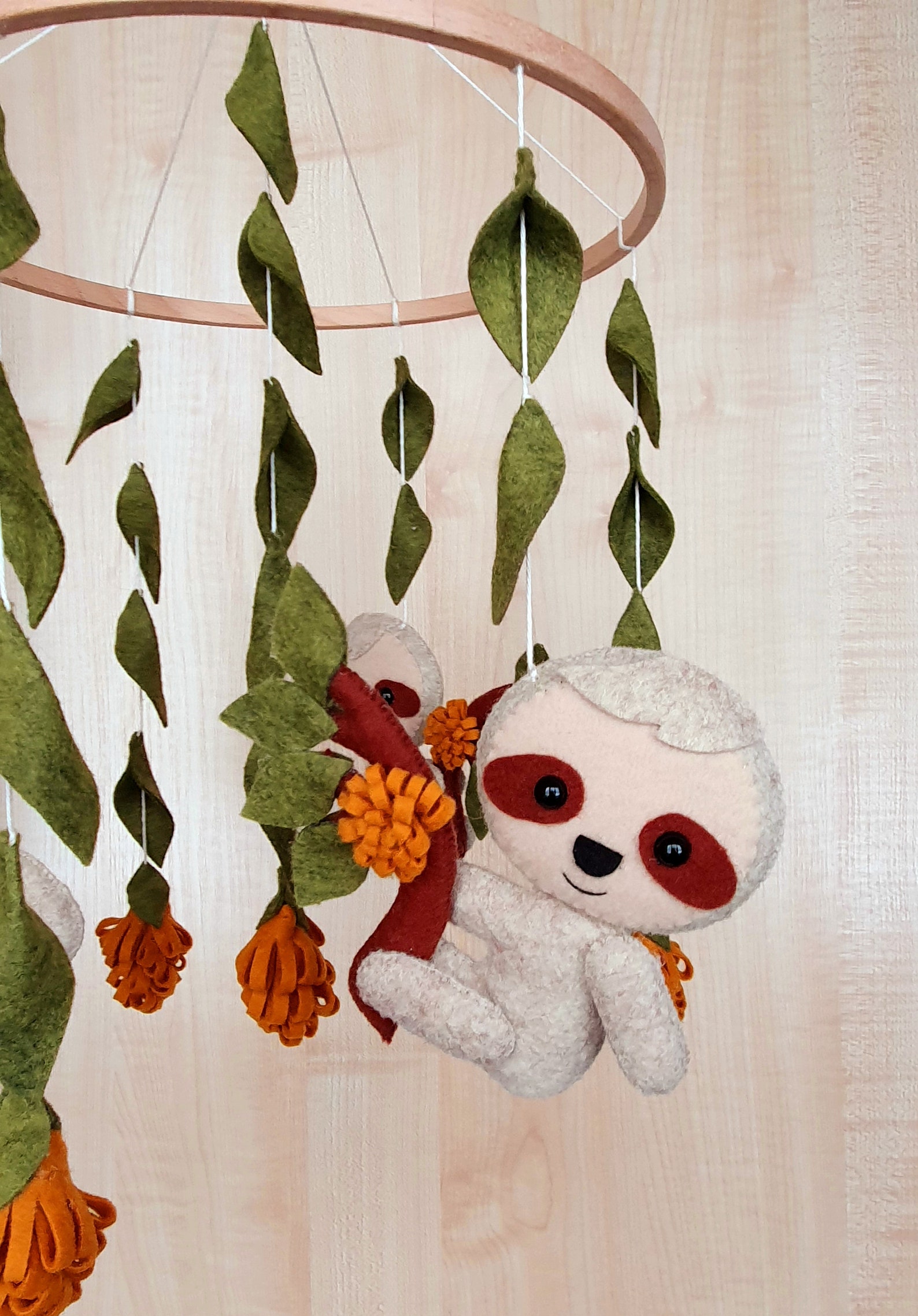 Sloth baby mobile Nursery decor Woodland mobile Sloth | Etsy