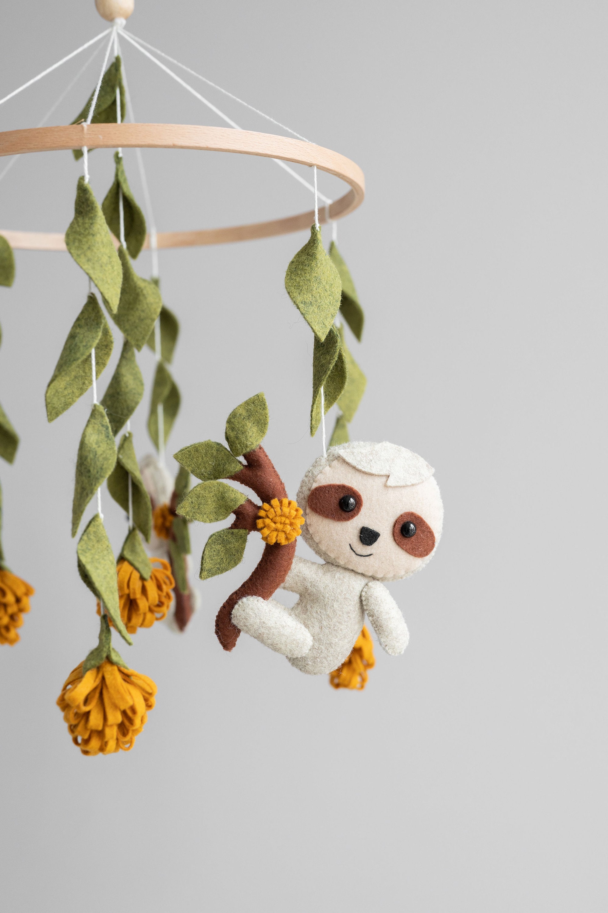 Sloth baby mobile Nursery decor Woodland mobile Sloth | Etsy