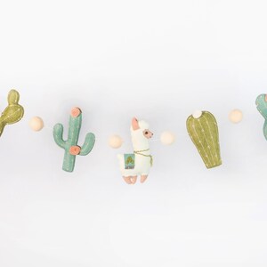 Felt Llama Cactus Garland, Desert Wall Hanging, Cactus Nursery Decor - Etsy