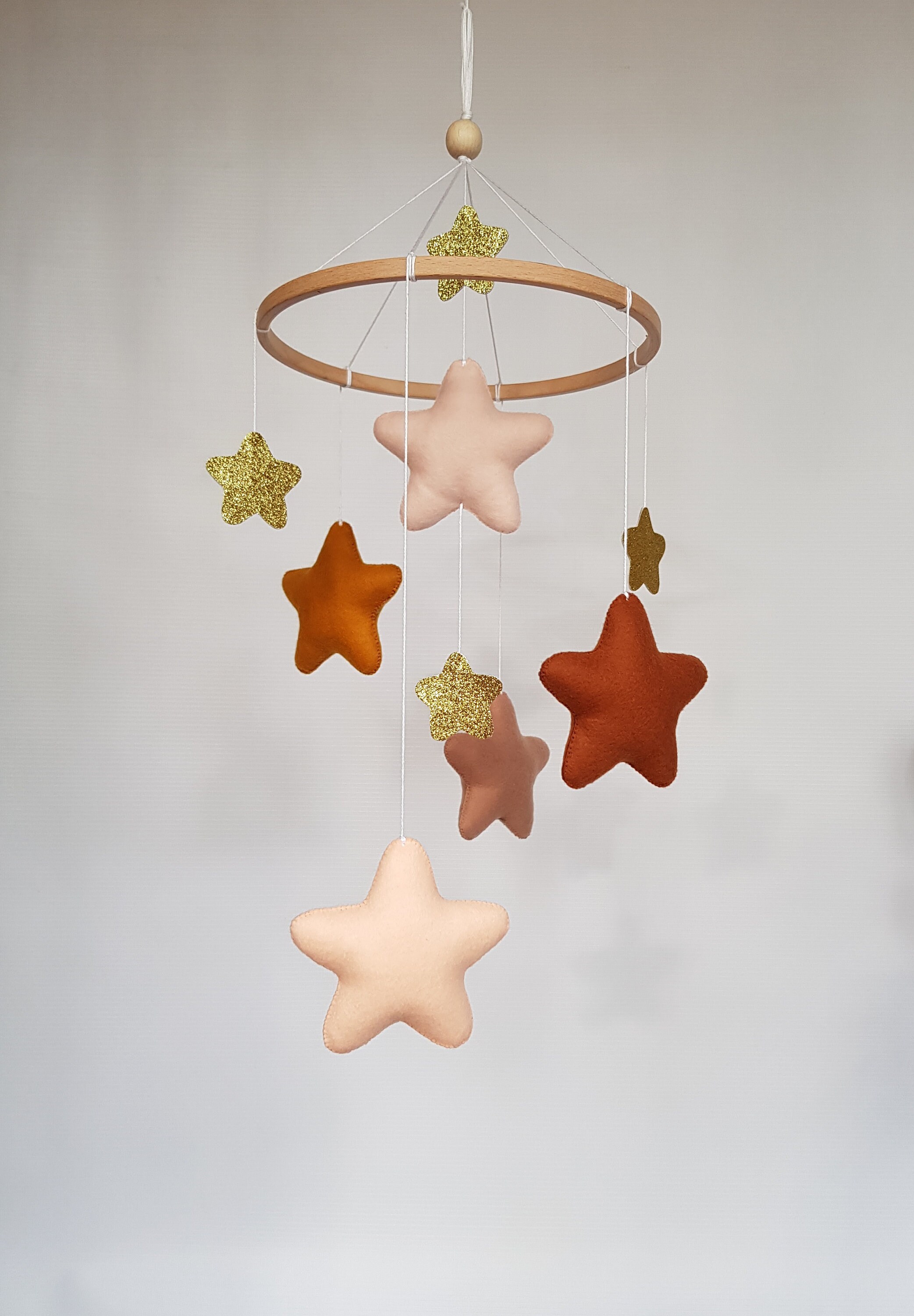 Star baby mobile gold nursery decor neutral gender nursery | Etsy