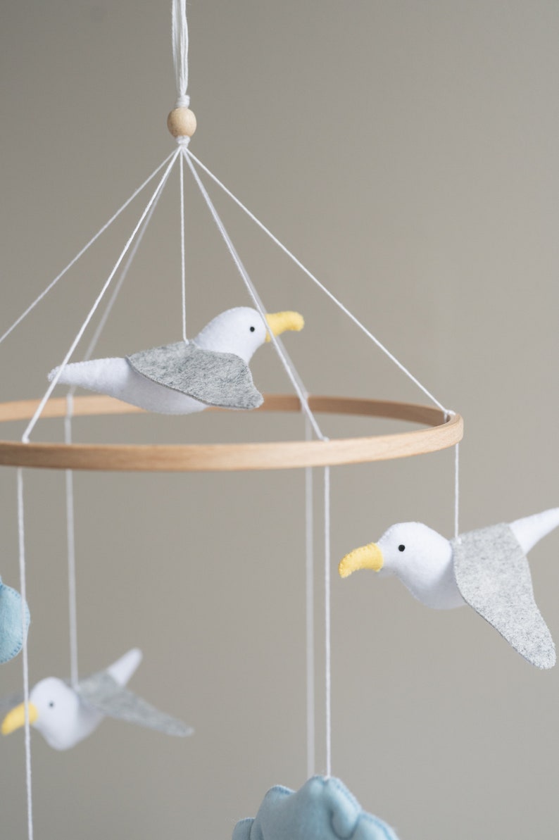 Seagull Mobile, Ocean Nursery Decor, Naitucal Baby Shower - Etsy