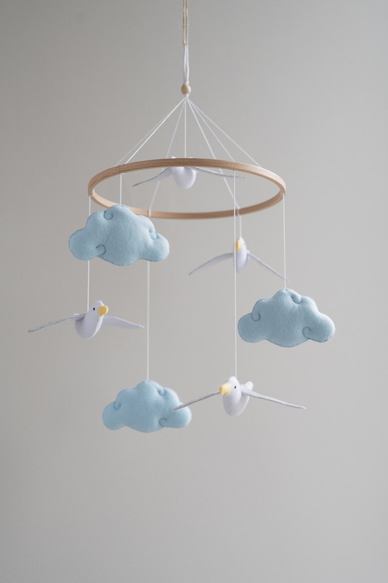 Seagull Mobile Ocean Nursery Decor Naitucal Baby Shower - Etsy