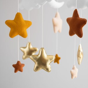 Nursery Mobile, Gold Stars and Moon ,neutral Baby Mobile, Newborn Gift ...