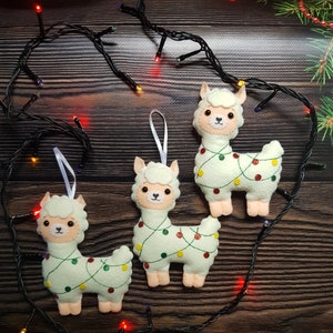 Christmas Llama, Alpaca Ornament, New Year Felt Decor, Christmas ...