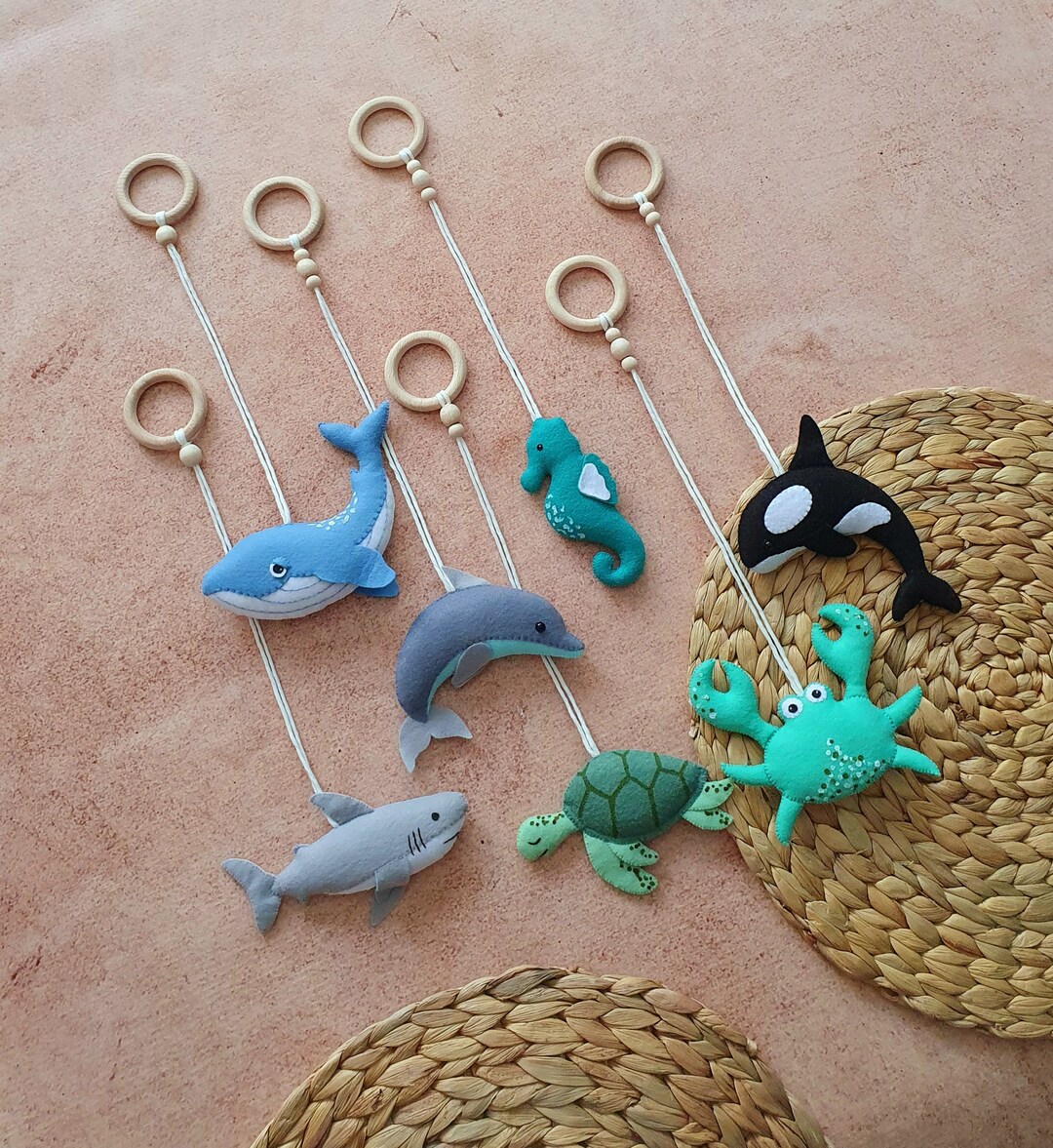 Ocean Baby Play Gym Toys, Nautical Hanging Play Gym, Nursery Activity ...