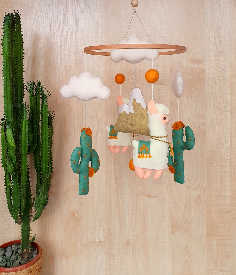 Cactus Llama Baby Mobileneutral Mobile Cactus Nursery Decor - Etsy